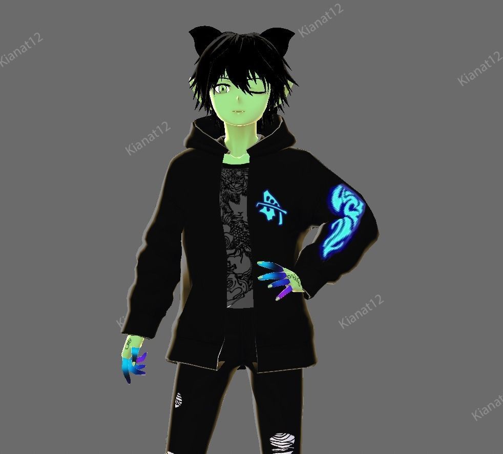 3D model 3d low poly male avatar for vrchat and vtubing VR / AR / low ...