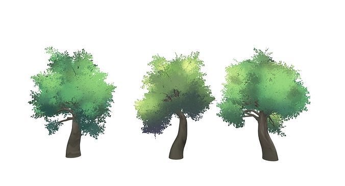 Anime Trees Highpoly 3D model | CGTrader