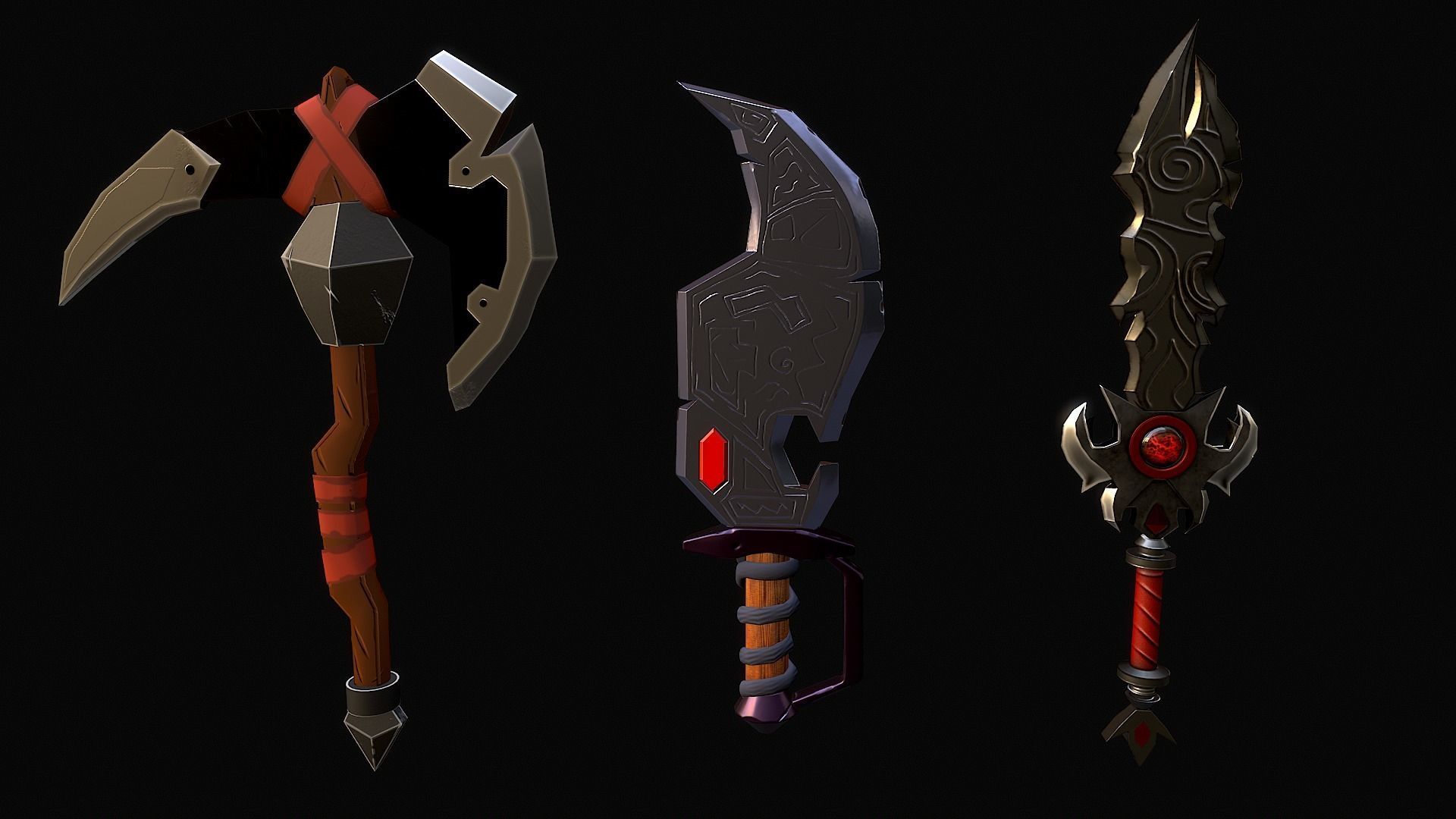 3D model Fantasy weapons pack VR / AR / low-poly | CGTrader
