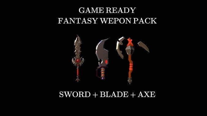 3D model Fantasy weapons pack VR / AR / low-poly | CGTrader