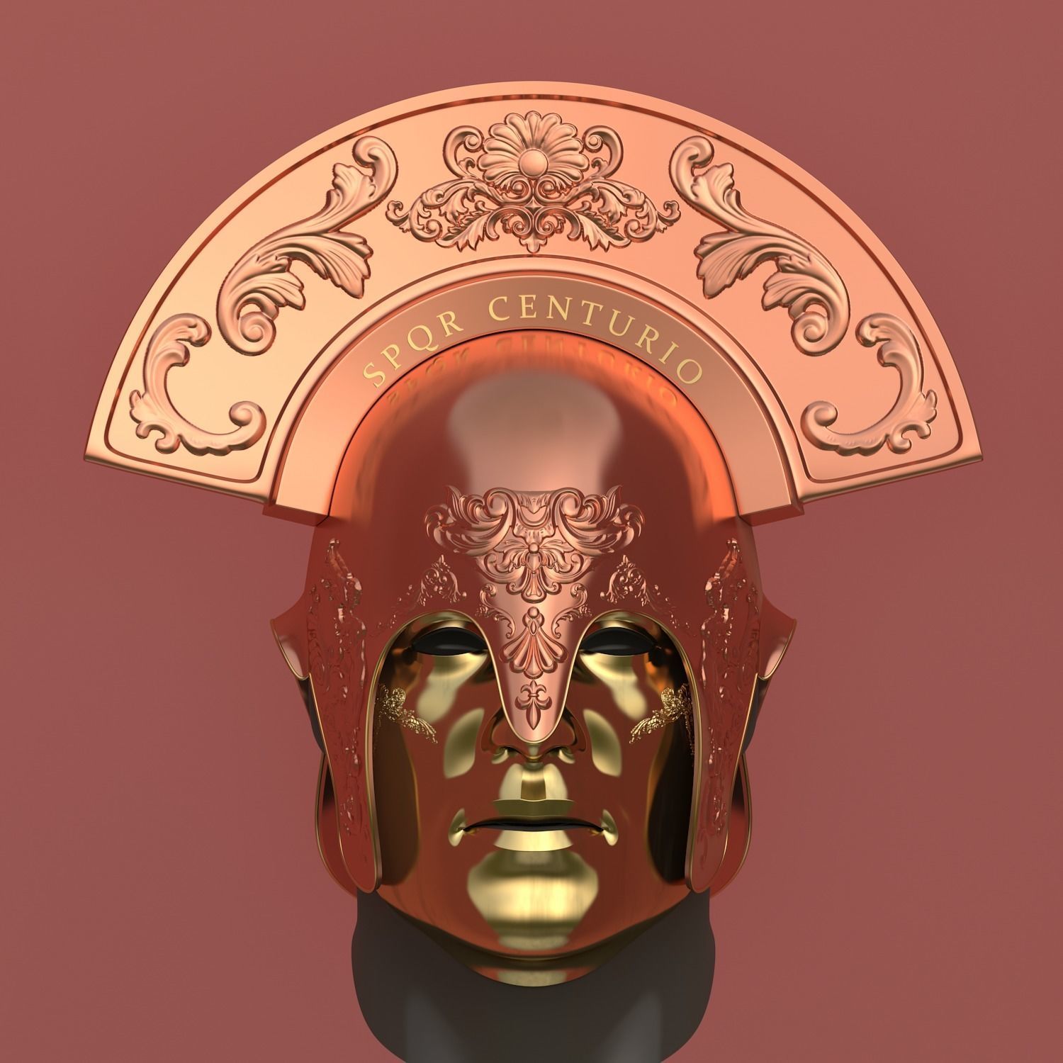 Roman Praetorian Centurion Helmet and Mask 3D model 3D printable | CGTrader