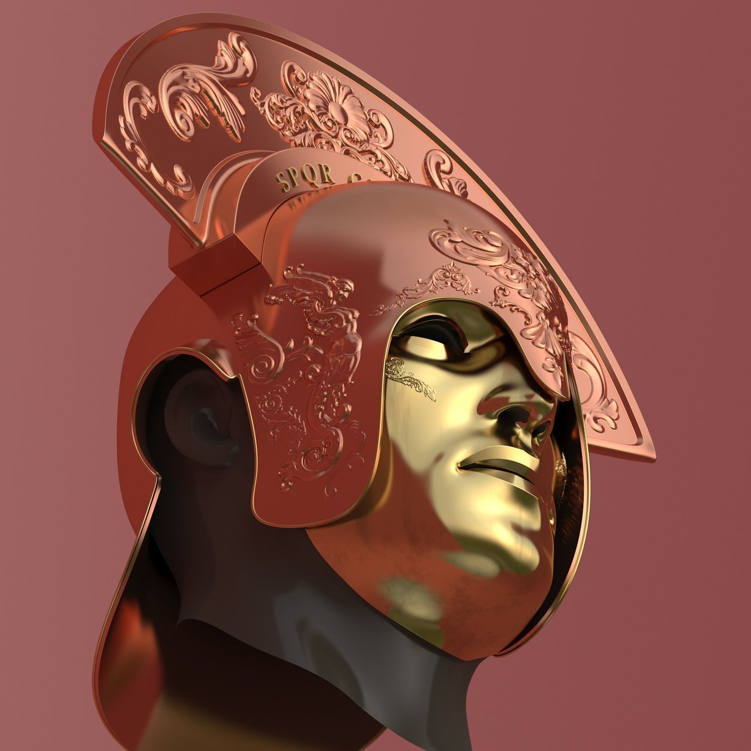 Roman Praetorian Centurion Helmet and Mask 3D model 3D printable | CGTrader