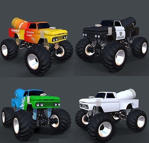 3D Detailed Monster Truck - 2 3D model | CGTrader