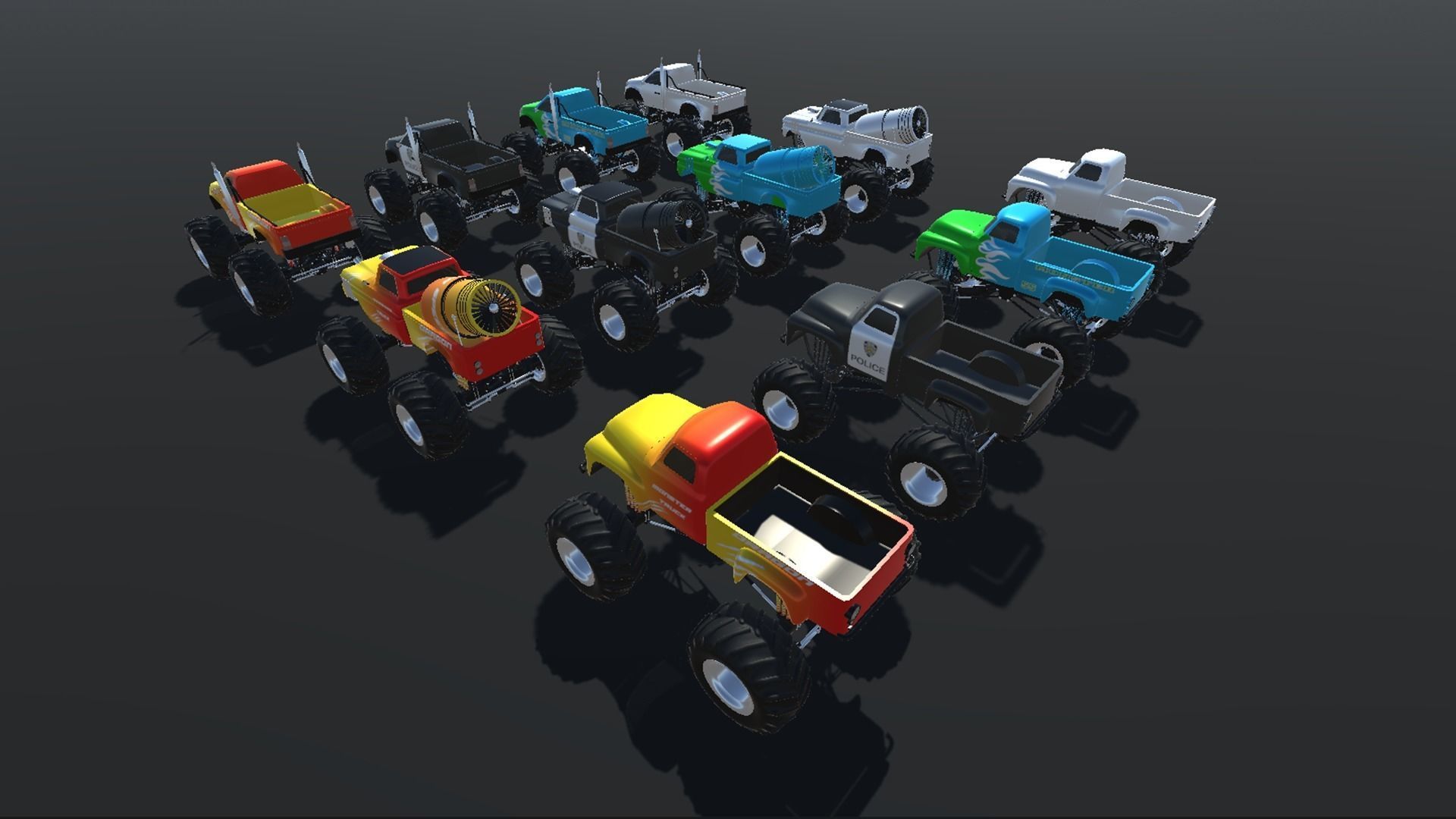 3D Detailed Monster Truck Pack 1 3D model | CGTrader
