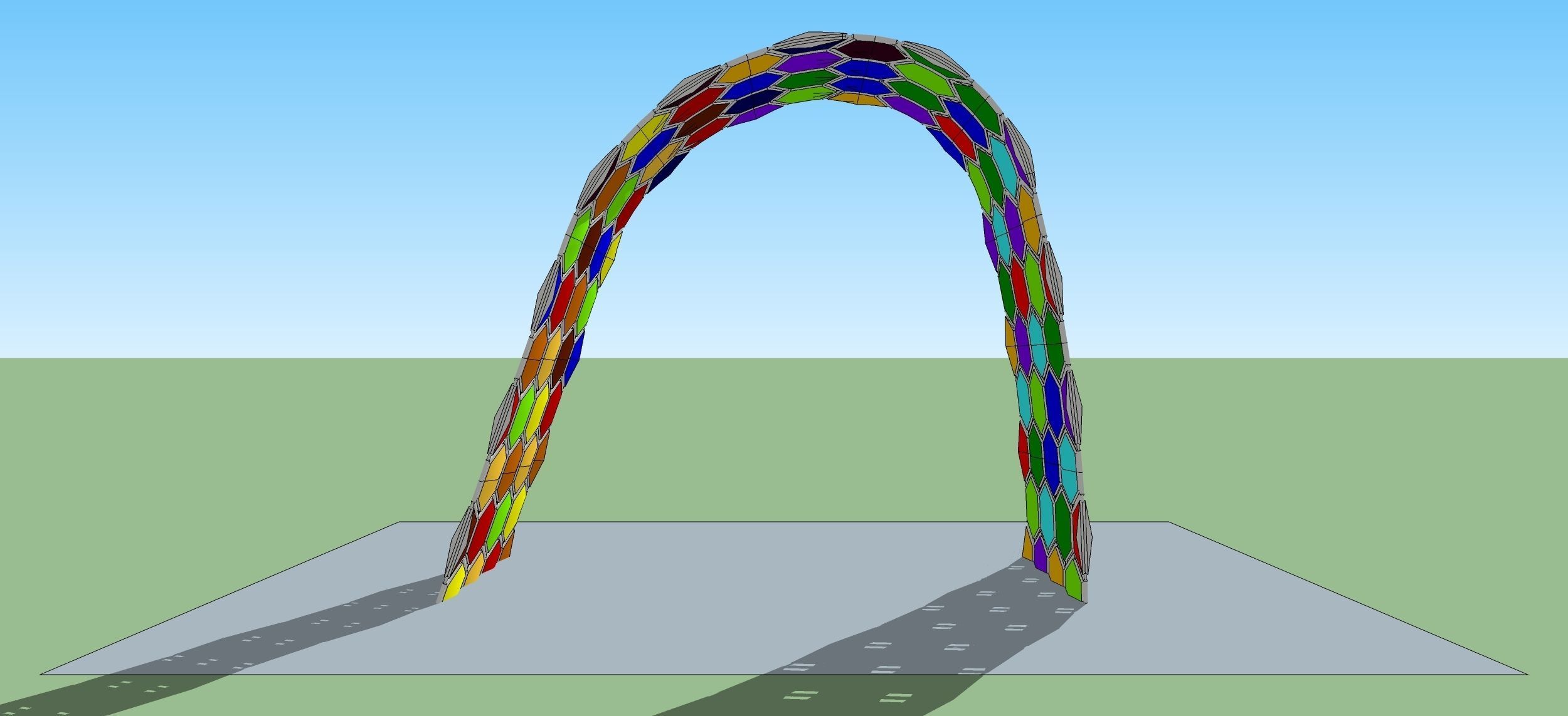 Hexagon arch pergola 3d sketchup modeling 3D model | CGTrader