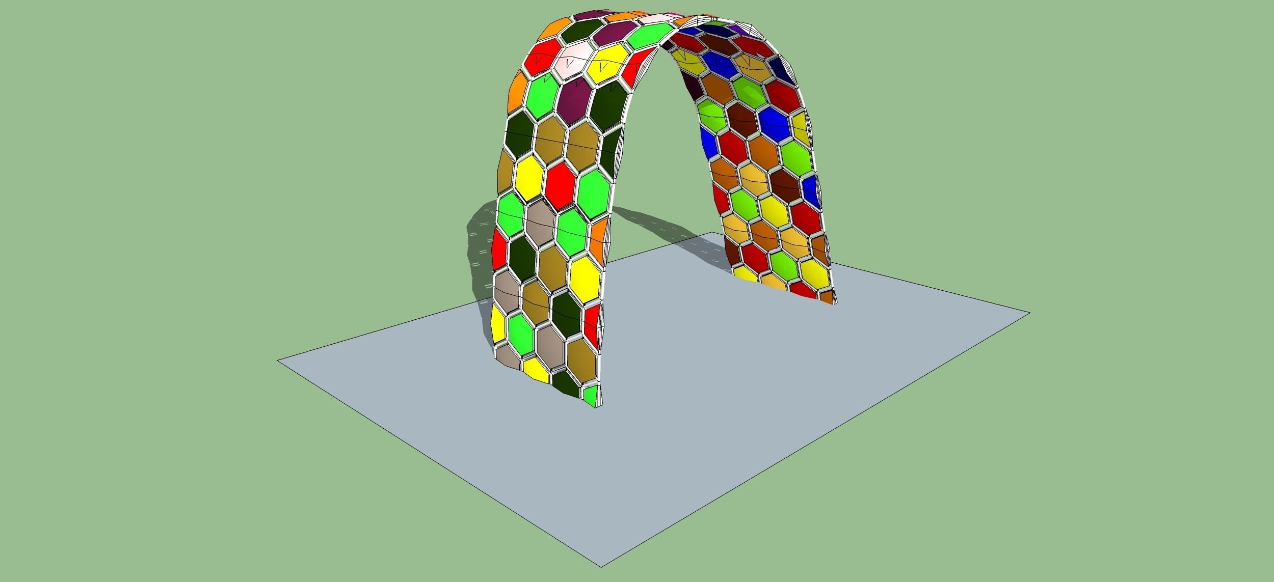 Hexagon arch pergola 3d sketchup modeling 3D model | CGTrader