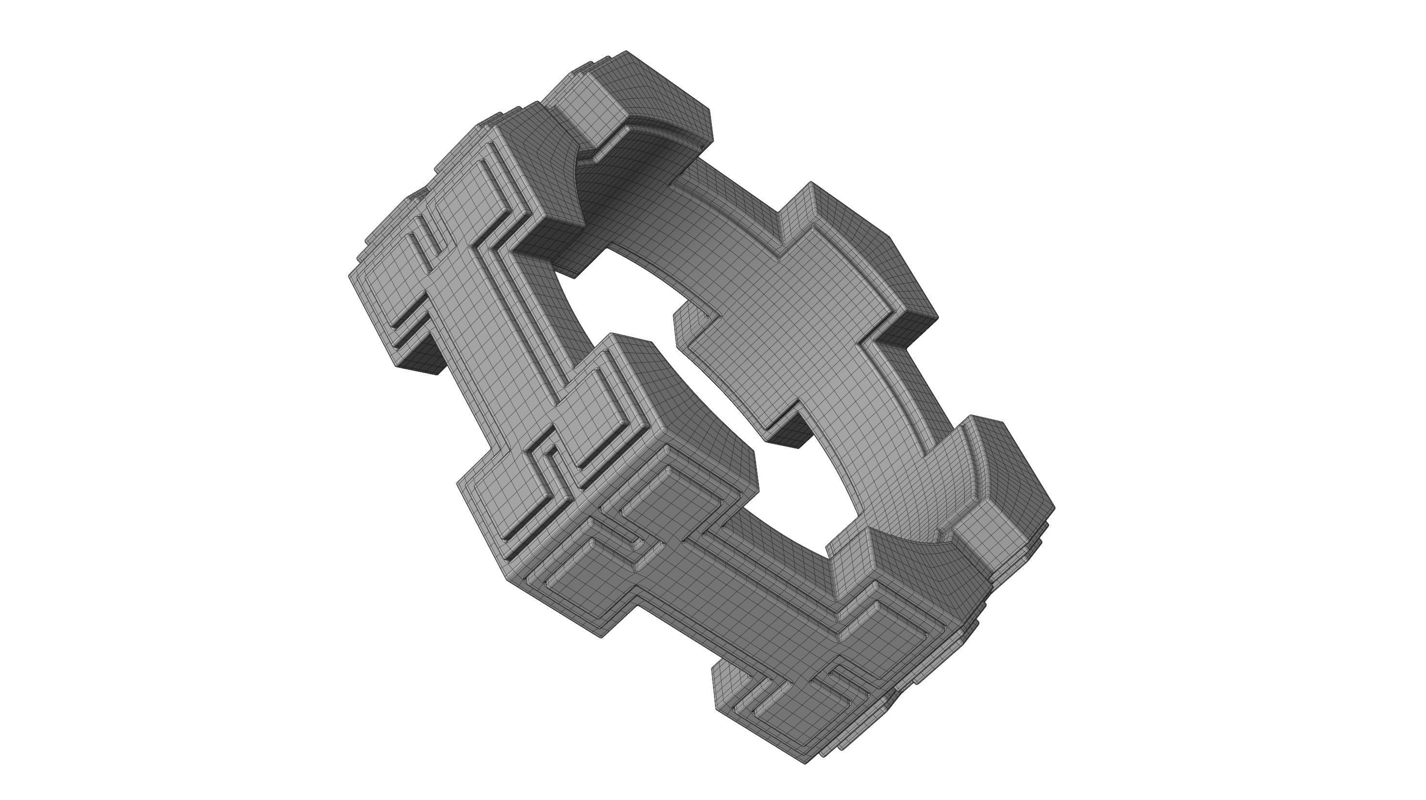 H Bone Ring 3D model | CGTrader