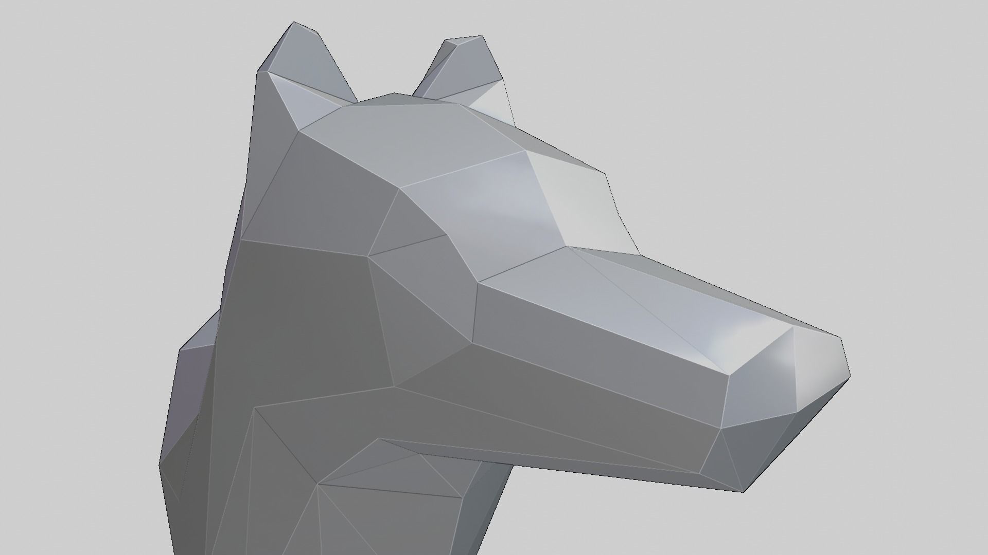 Low-Poly Wall Mounted Wolf Head 3D model 3D printable | CGTrader