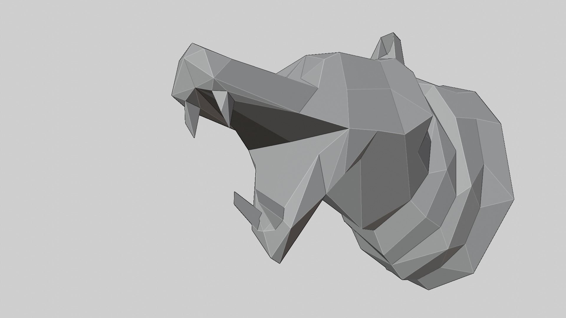Low-Poly Wall Mounted Bear Head 3D model 3D printable | CGTrader