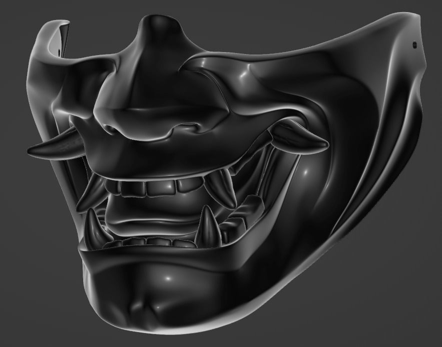 Hannya half mask 3D print model 3D print model 3D model 3D printable ...