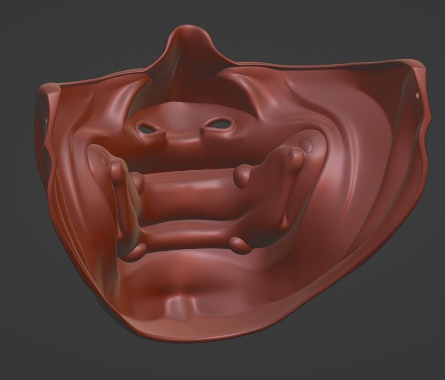Hannya half mask 3D print model 3D print model 3D model 3D printable ...