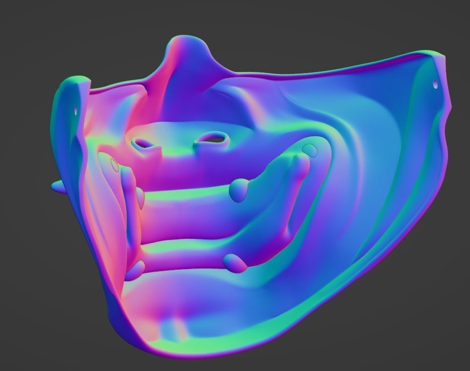 Hannya half mask 3D print model 3D print model 3D model 3D printable ...