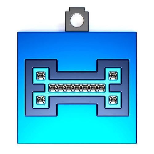 H Bone Pendant with Stones 3D model | CGTrader