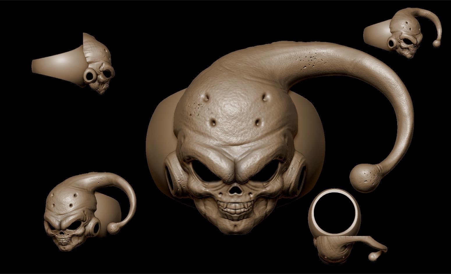 RING SKULL DRAGONBALL Z FREEZER MAJIN BUU CELL 3D model 3D printable ...