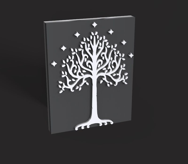 Arbol de gondor logo 3D Tree of gondor 3D model 3D printable | CGTrader