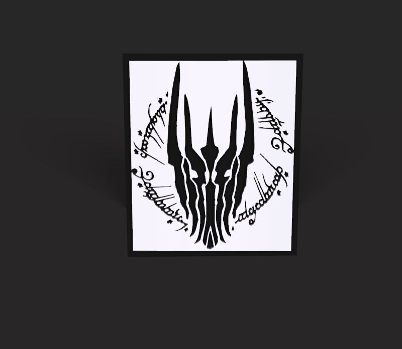 Sauron silhouette logo 3D Elvish letters 3D model 3D printable | CGTrader