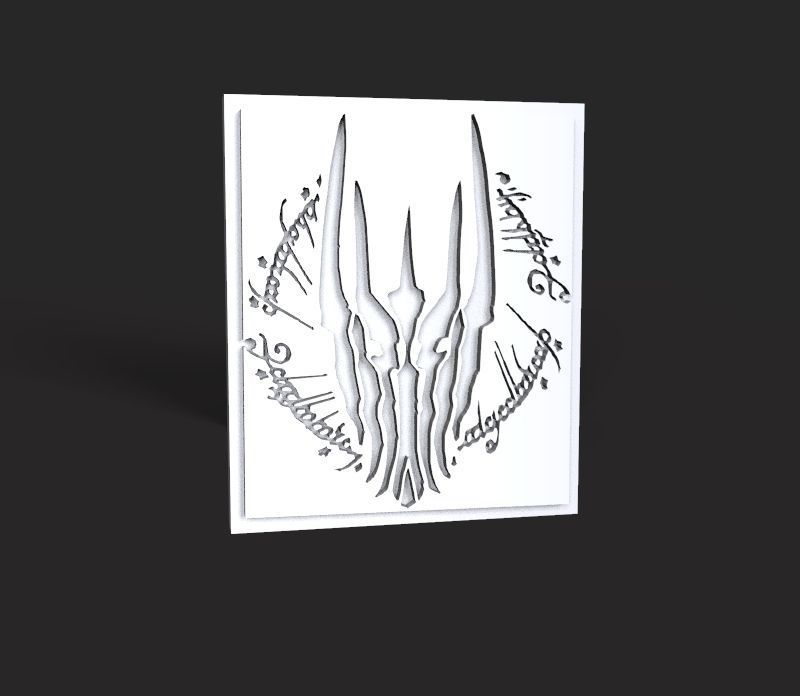 Sauron silhouette logo 3D Elvish letters 3D model 3D printable | CGTrader