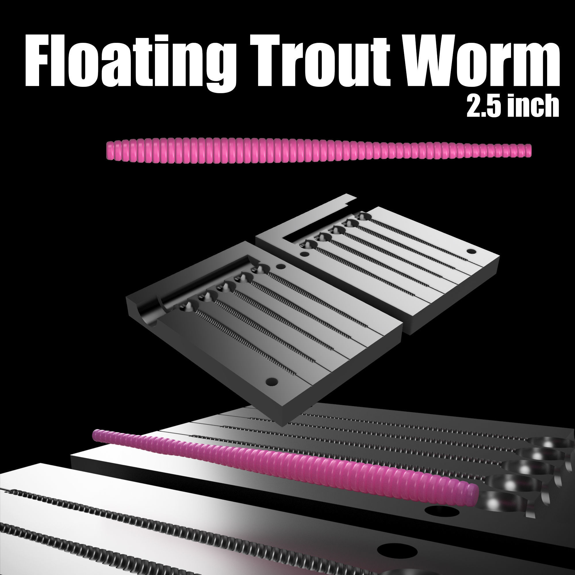 MOLD FLOATING TROUT WORM STL STEP FILE FOR CNC AND 3D PRINT 3D model 3D ...