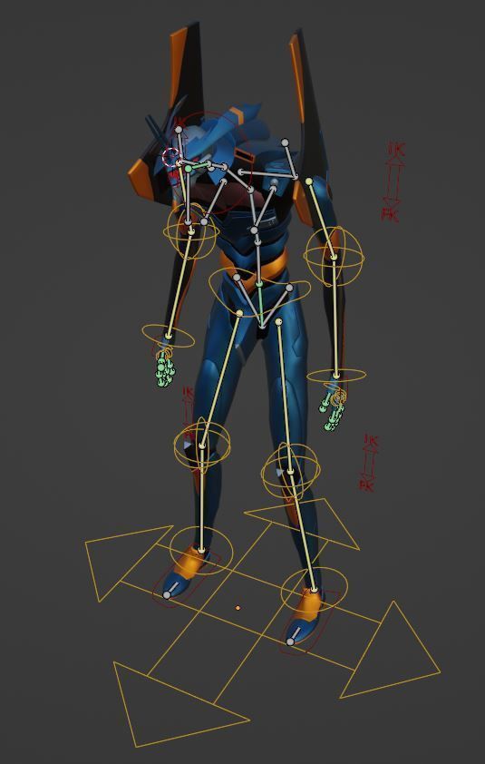 3D model Rigged EVA 06 Unit Neon Genesis Evangelion VR / AR / low-poly ...