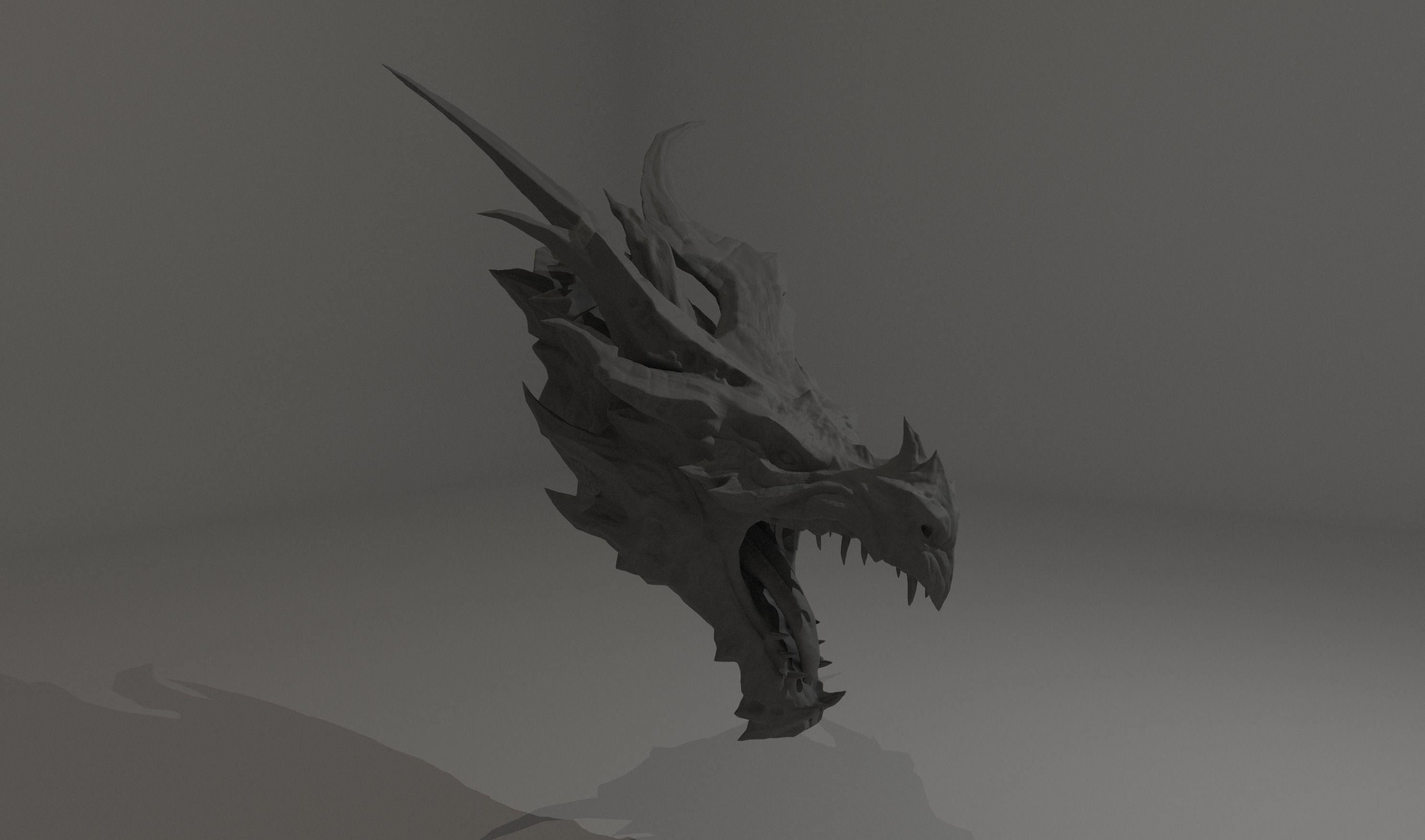 Alduin High Detail Bust 3D Model From TES V Skyrim 3D model 3D ...