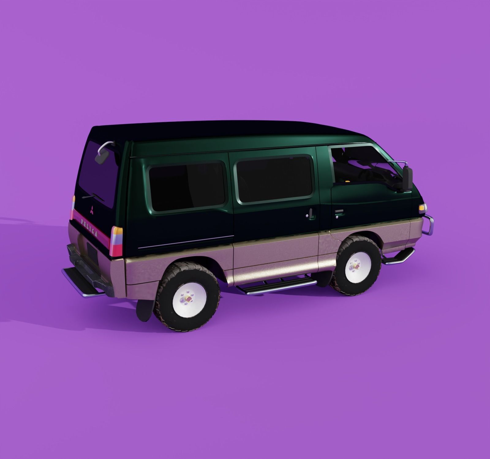3D model Mitsubishi Delica 1991 VR / AR / low-poly | CGTrader