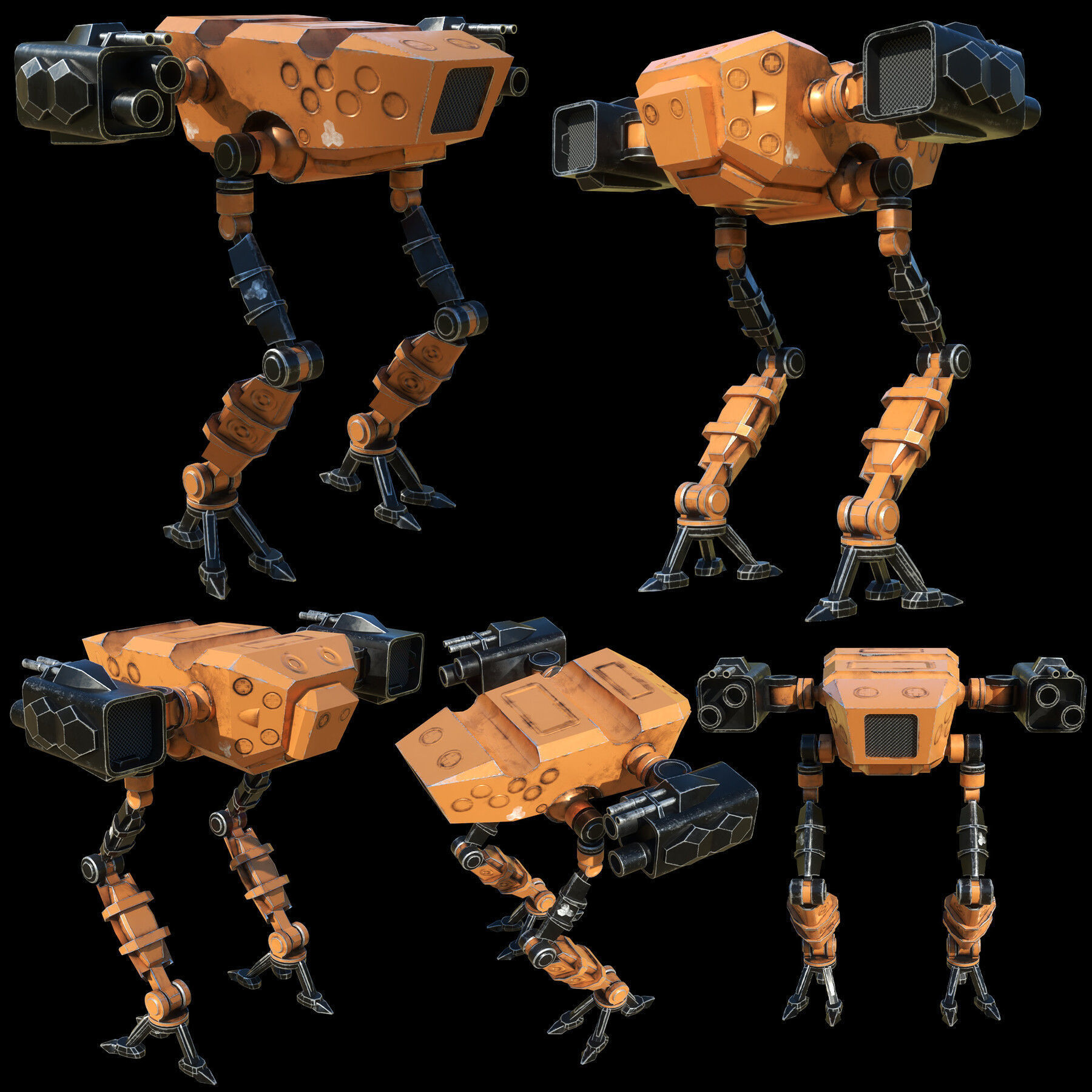 3D model game ready textured MECH bundle VR / AR / low-poly | CGTrader