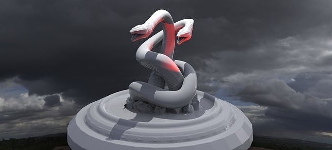Hydra Greek Legend Statue 2 3D model | CGTrader