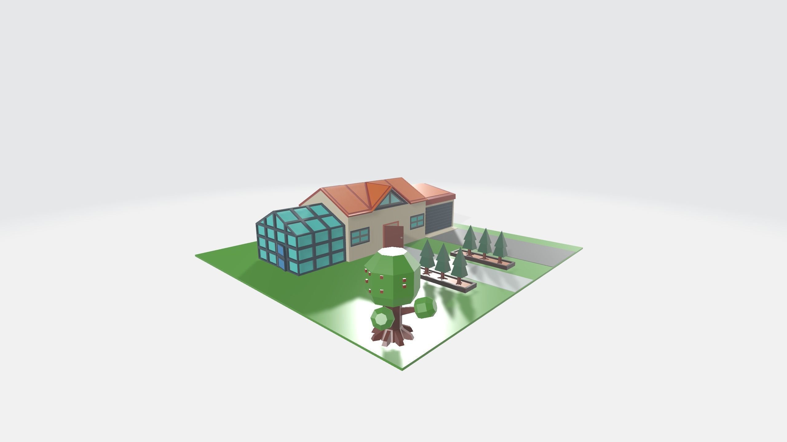 Animated House for game ready animation low poly cartoon free VR / AR ...