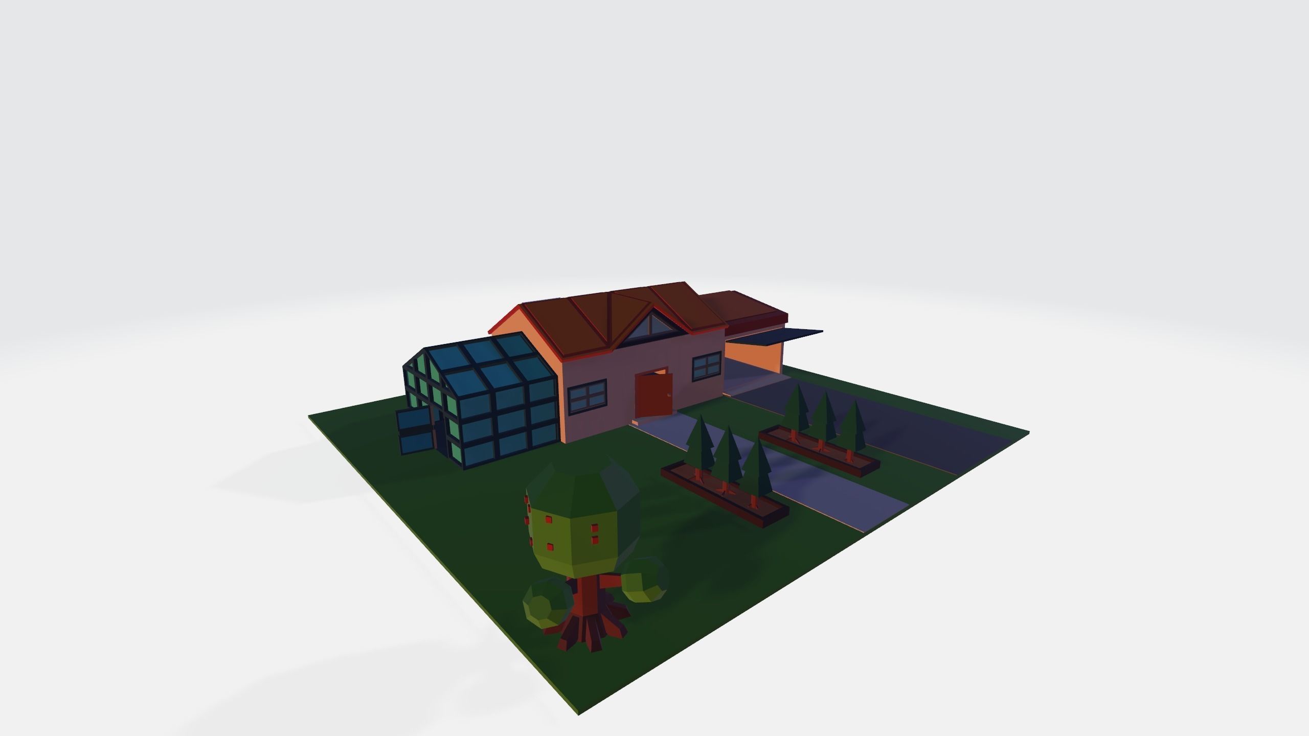 Animated House for game ready animation low poly cartoon free VR / AR ...