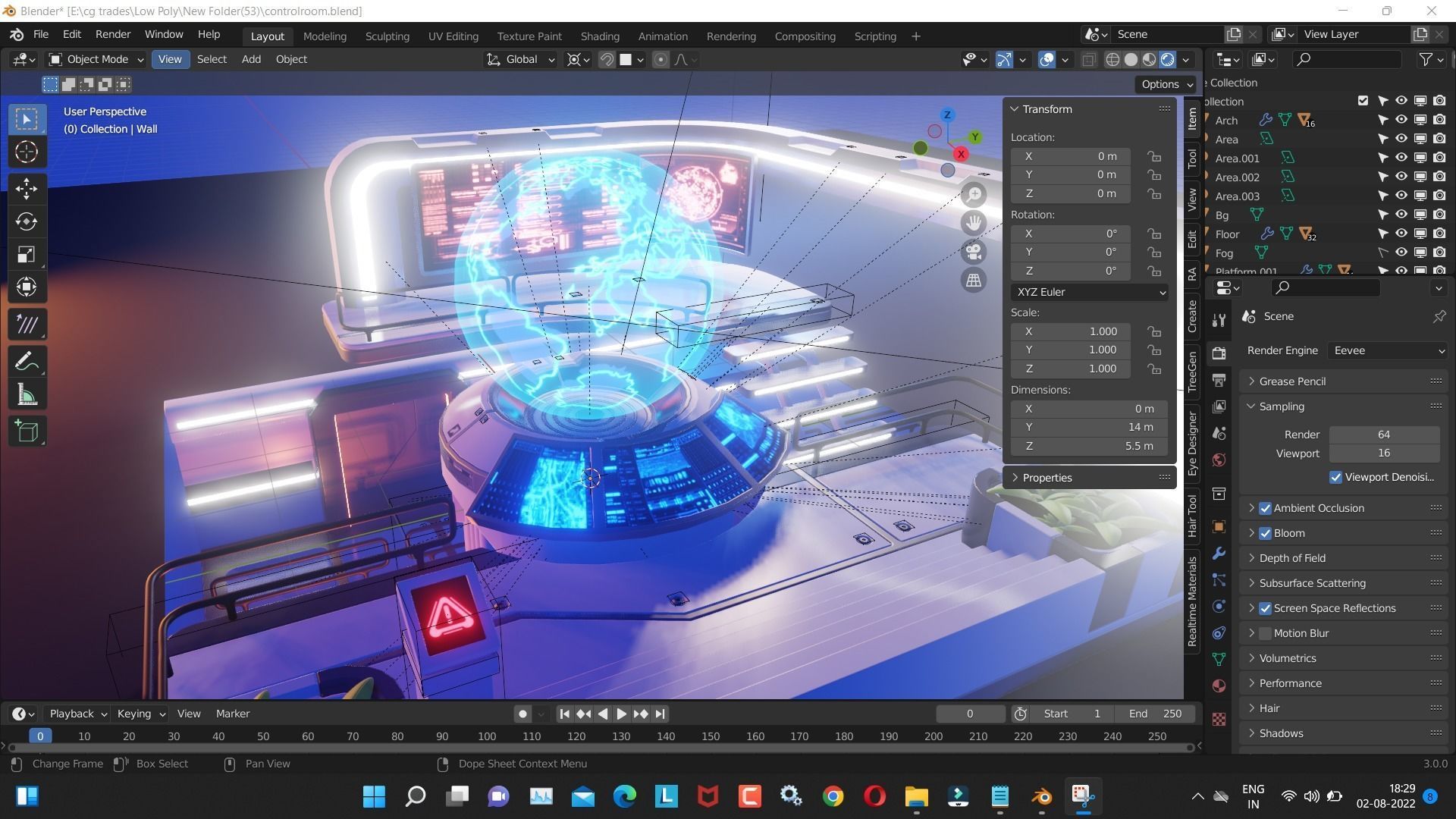 3D model control room 3d Render in blender VR / AR / low-poly | CGTrader