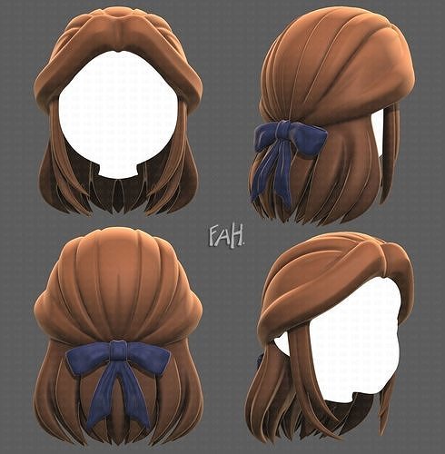 3D model Base Hair for girl V18 VR / AR / low-poly | CGTrader