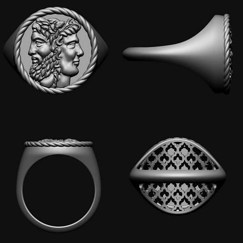 janus coin ring 3D model 3D printable | CGTrader