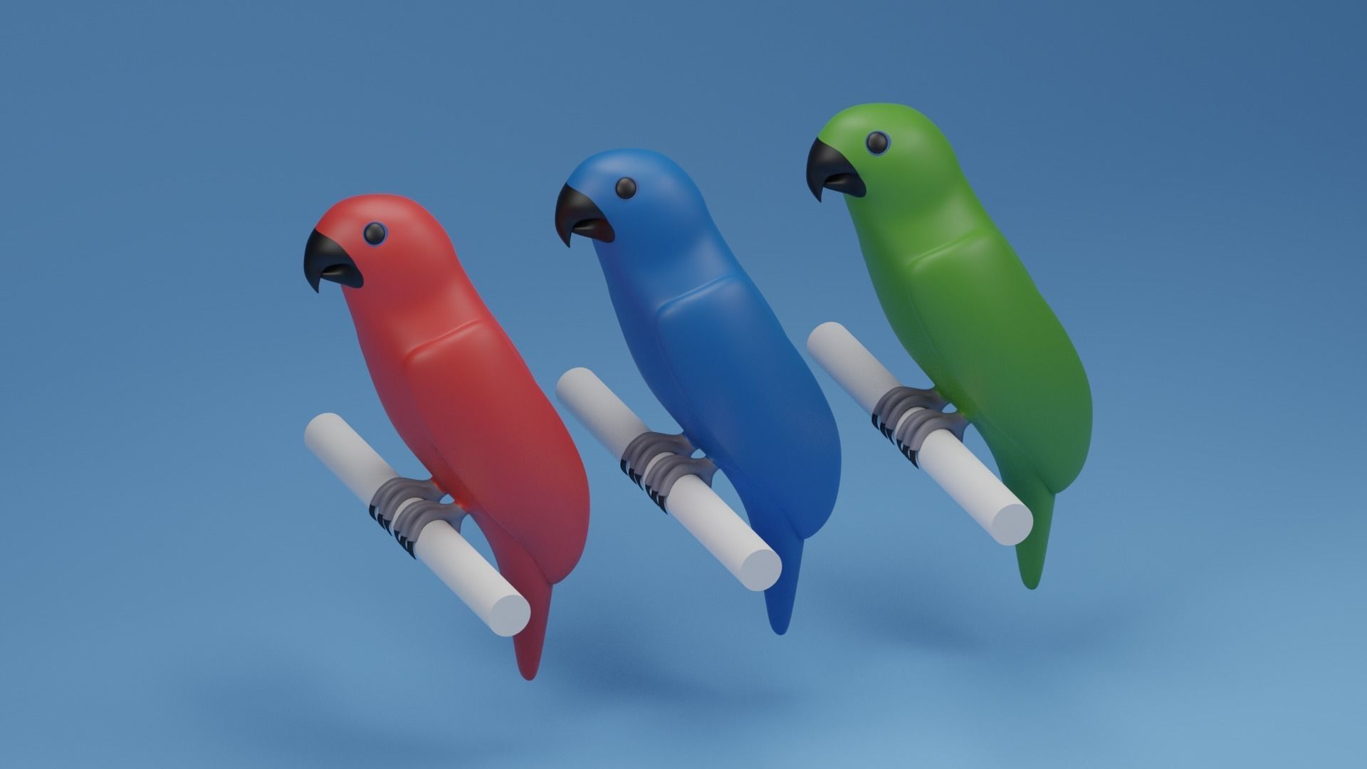 Cartoon Cute Bird Parrot 3D model | CGTrader