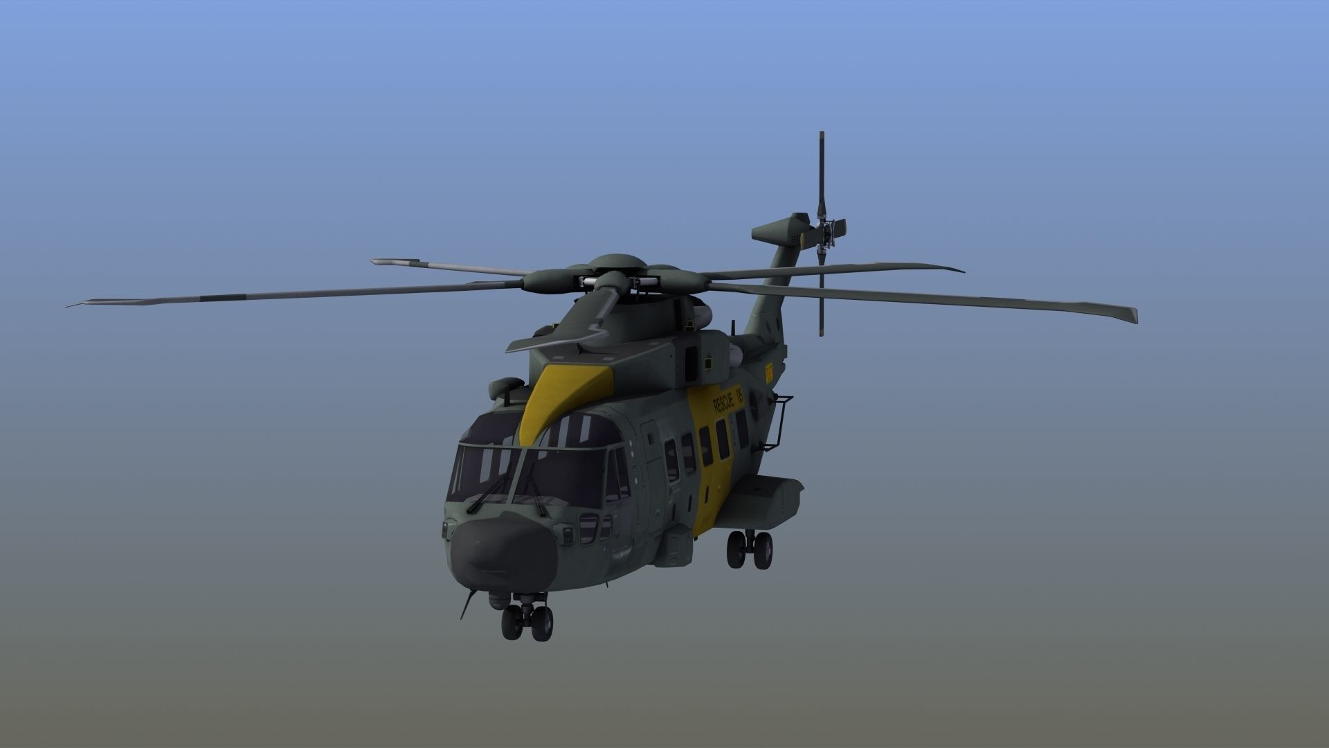AH101 Merlin Helicopter 3D model | CGTrader