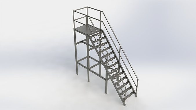 Steel stair 3D model | CGTrader