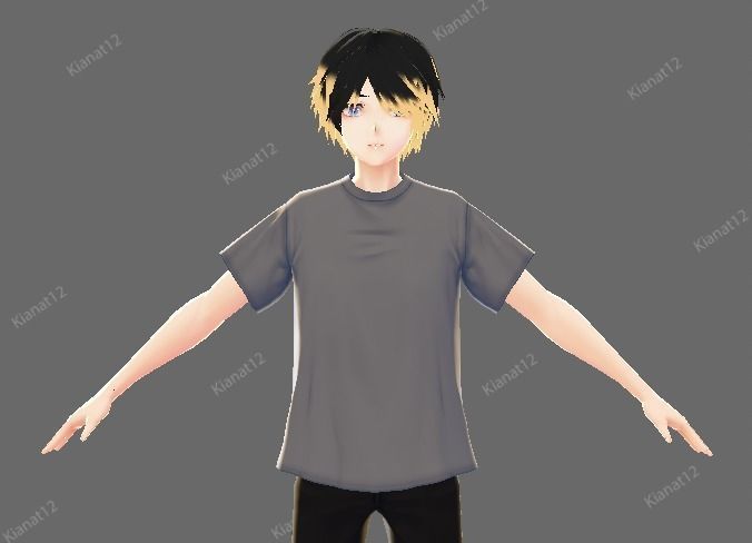 3D model 3D low poly male avatar for vrchat vtubing and also for gaming ...