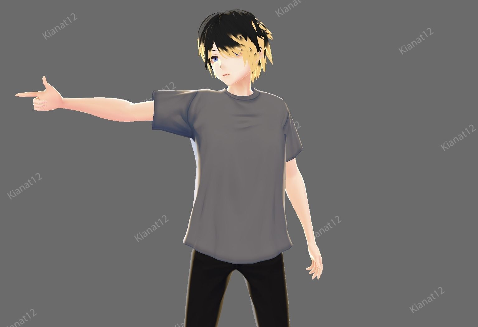 3D model 3D low poly male avatar for vrchat vtubing and also for gaming ...