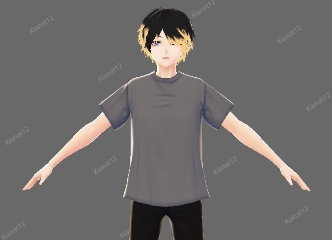 3D model 3D low poly male avatar for vrchat vtubing and also for gaming ...