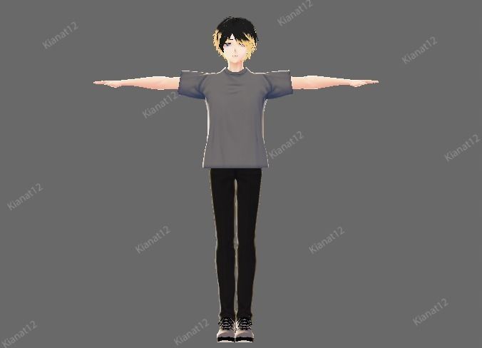3D model 3D low poly male avatar for vrchat vtubing and also for gaming ...