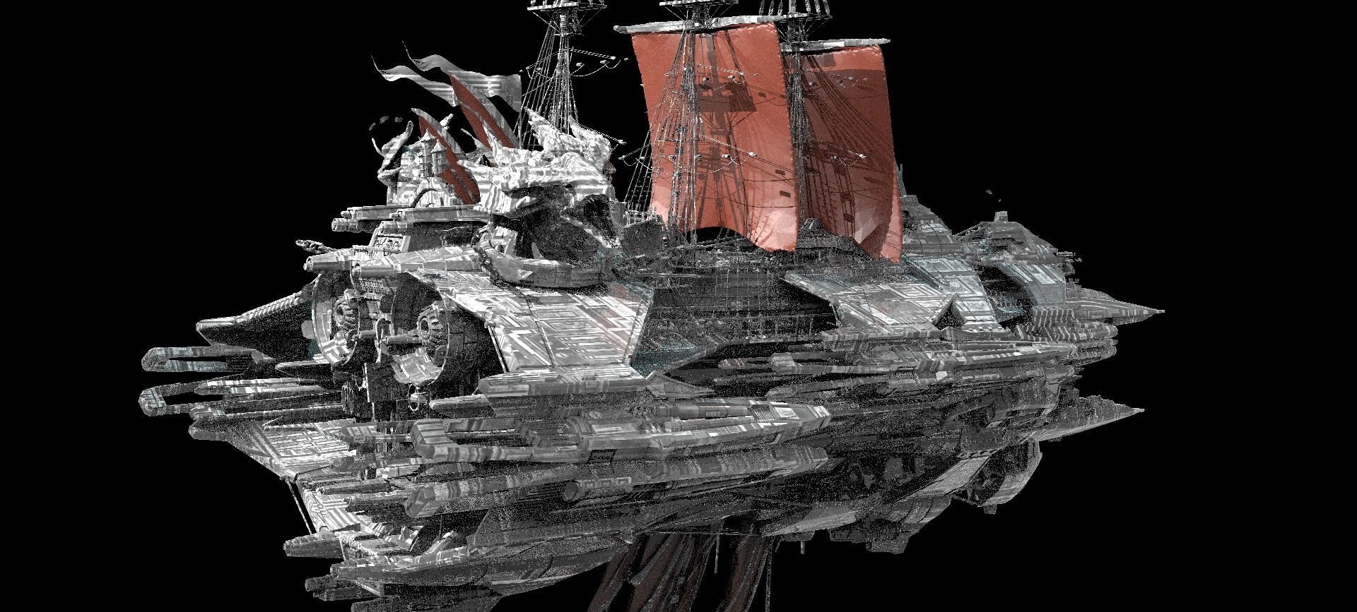 Silver Drake Airship Military vessel 4 designs 3D model | CGTrader