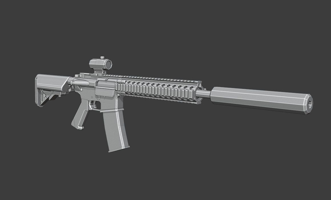 3D model M4A1 Tactical Low Poly VR / AR / low-poly | CGTrader