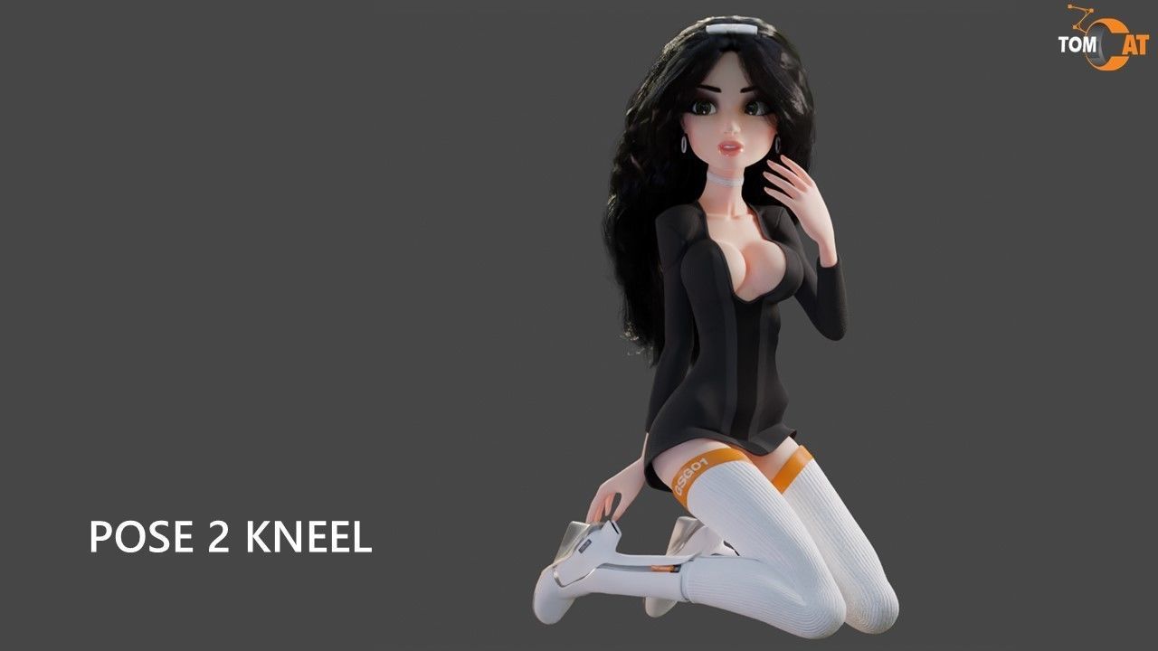 3D model Groovy Space Girl - Rigged character for Blender and Unity VR / AR / low-poly | CGTrader