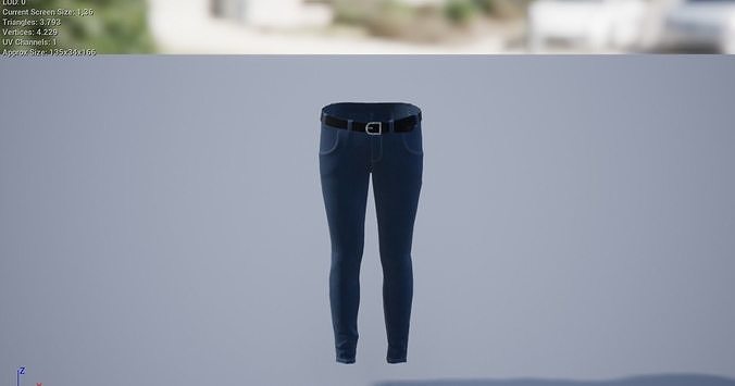 3D model Pants Denim VR / AR / low-poly | CGTrader