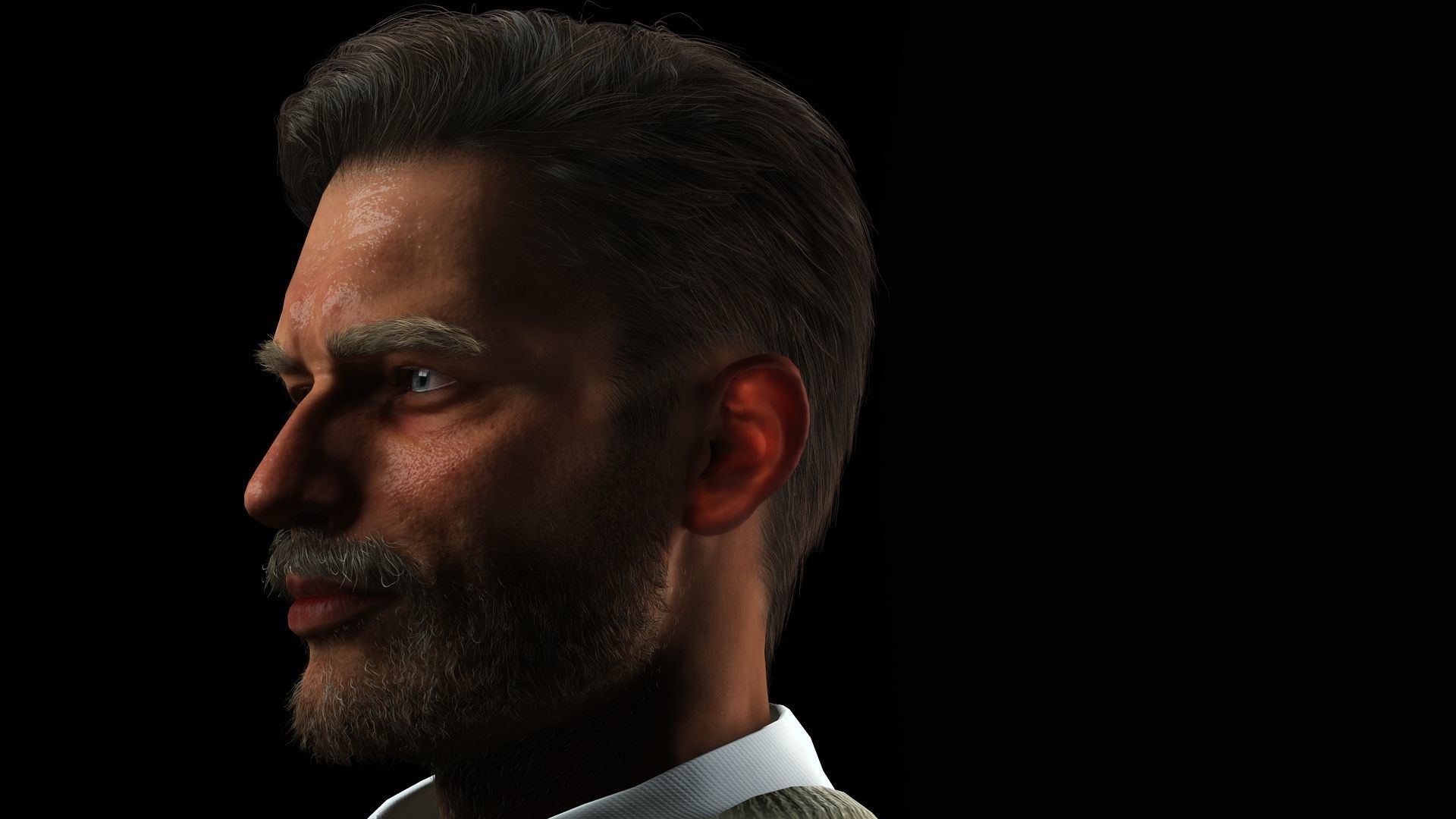 3D model Game Ready Officer Man Rigged - Texture - Materials - 3 Lv ...