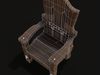 3D model Medieval Rustic High Back Sword Chair VR / AR / low-poly ...