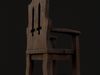 3D model Medieval Rustic High Back Sword Chair VR / AR / low-poly ...