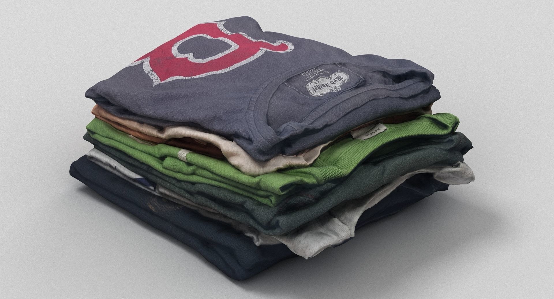 Folded T-Shirt Pile 3D model | CGTrader