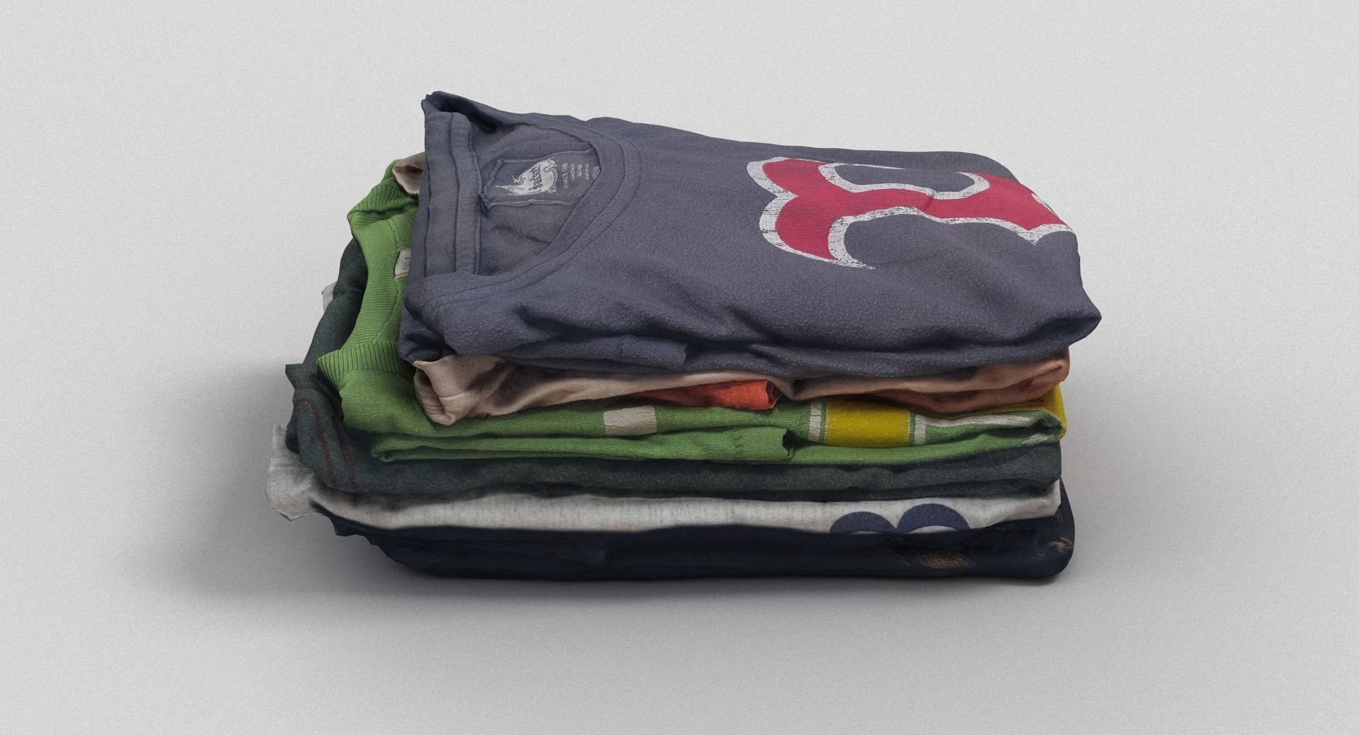 Folded T-Shirt Pile 3D model | CGTrader