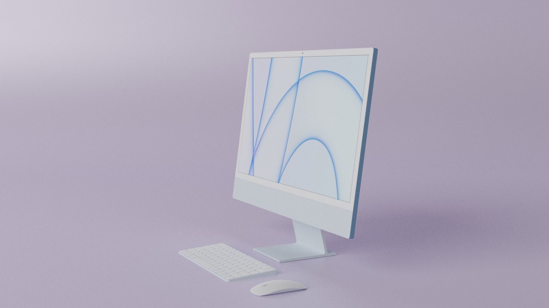 iMac 24-inch 2021 Blue 3D model | CGTrader