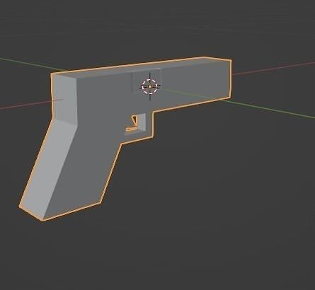 Low Poly glock rectangle with line in middle of it 3D model | CGTrader